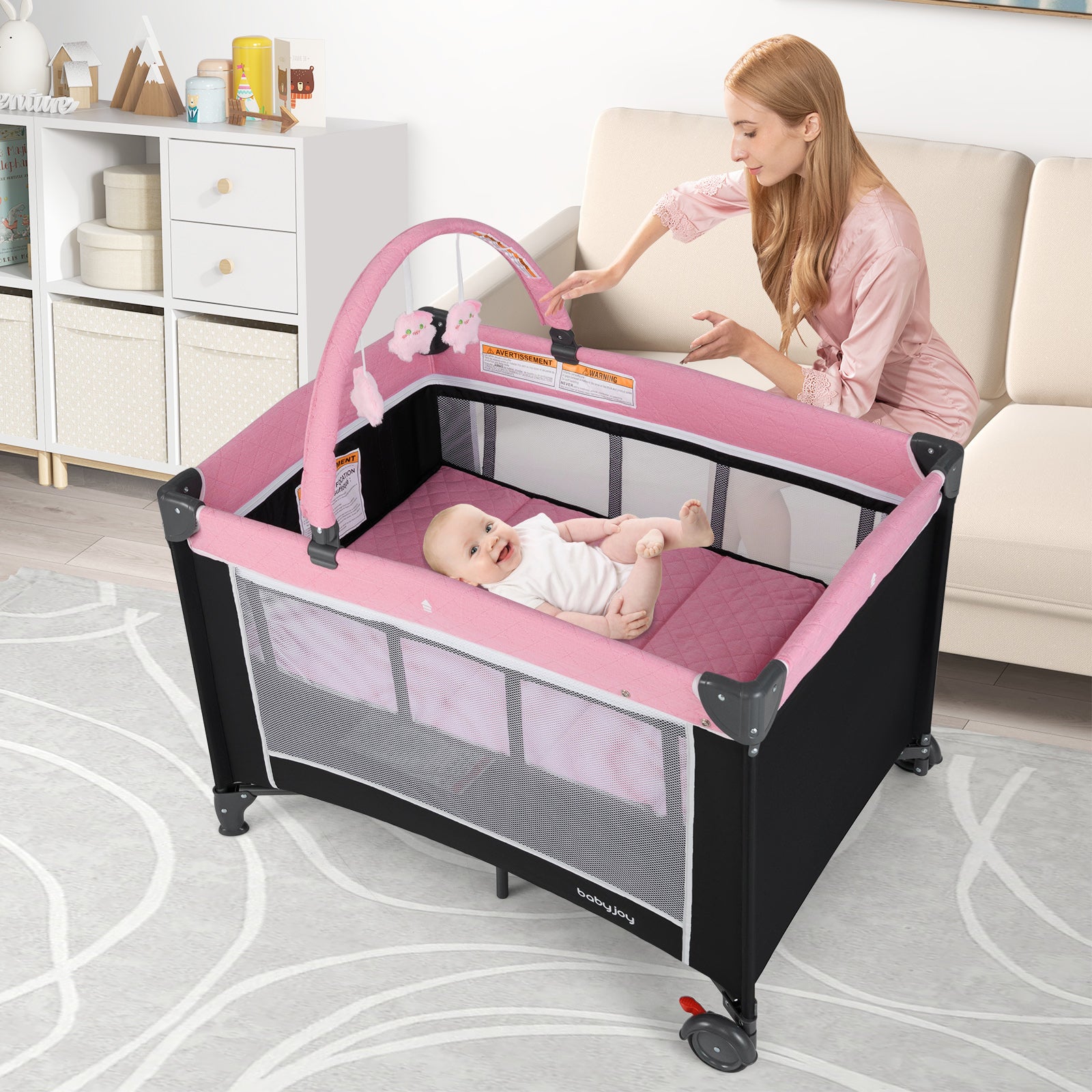 Portable 3-in-1 Baby Crib & Playpen with Changing Table | Gb – GBruno Store